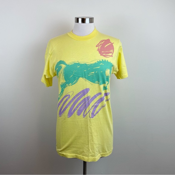 Signal | Tops | Vintage Signal Yellow Pastel Horse Single Stitch Short ...